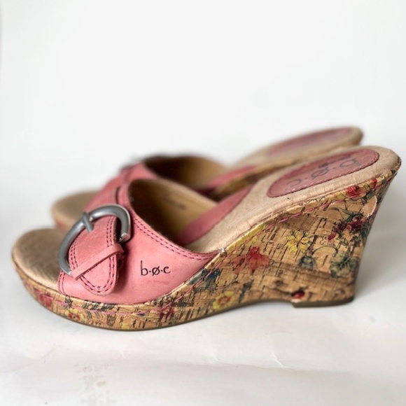 Born | Shoes | Born Boc Pink Floral Wedge Sandals | Poshmark